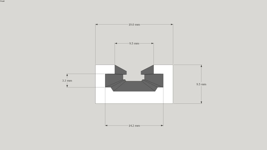 T-track_19mm | 3D Warehouse