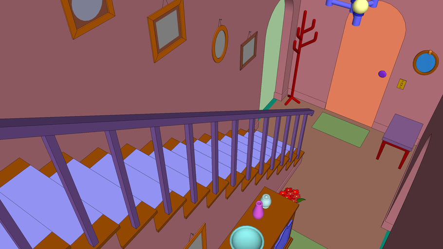 Simpsons House - Part I: Entrance & Upstairs Corridor 08/25/2014 ] | 3D ...