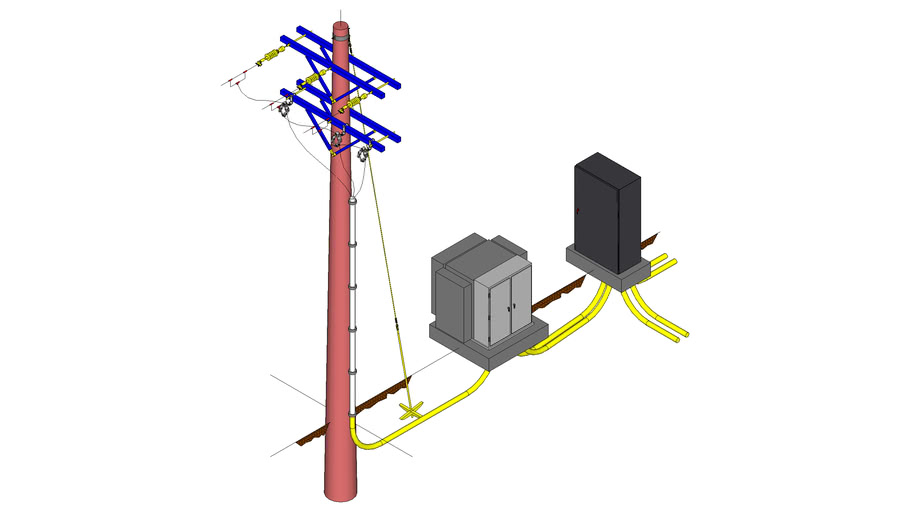 33kV-240V - Pole_to_Sub_Xfmr_P-Panel x Carl U | 3D Warehouse