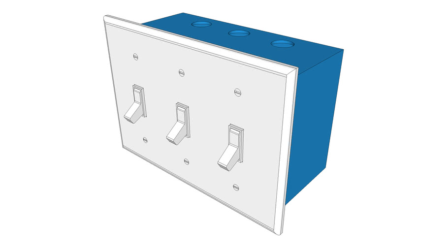 ELECTRICAL, SWITCH AND BOX ASSEMBLY UNIT, 3 GANG | 3D Warehouse