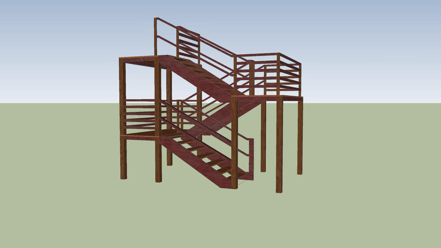 escada de madeira | 3D Warehouse