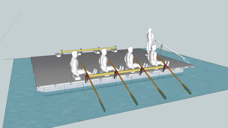 Human powered pontoon boat | 3D Warehouse