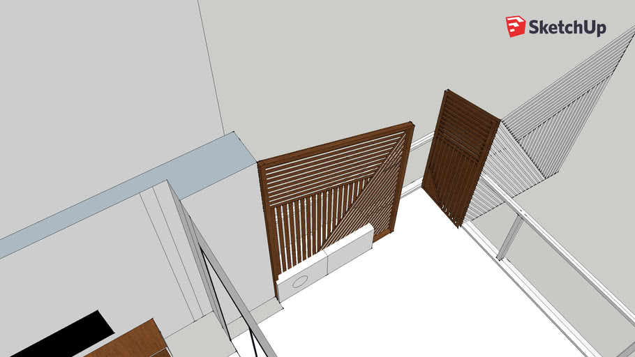 diagonal wood screen wall | 3D Warehouse
