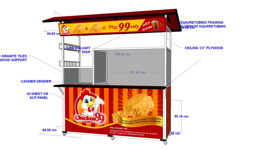 Chiken 99 Food Cart | 3D Warehouse