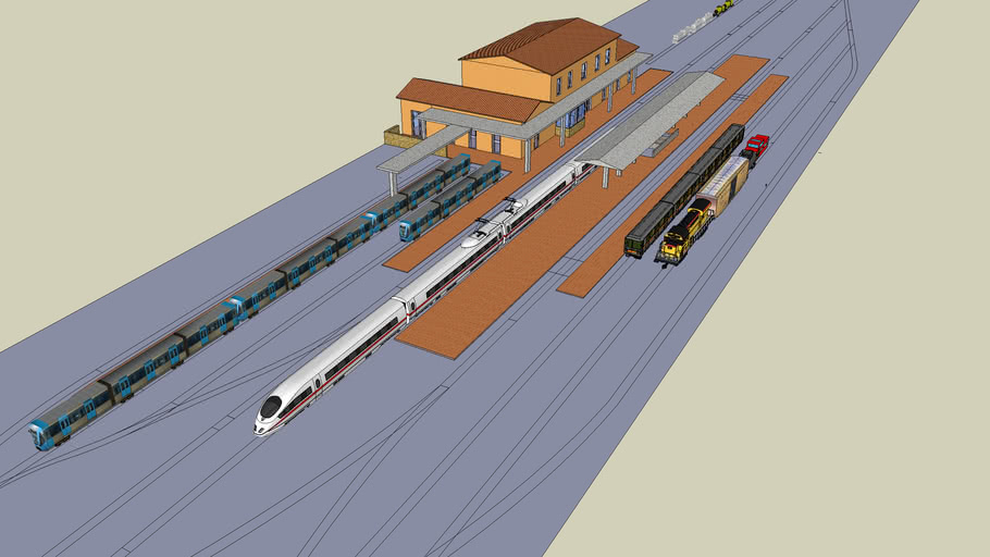 A train station | 3D Warehouse