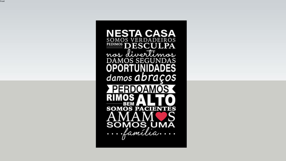 Quadro Decorativo Frase | 3D Warehouse