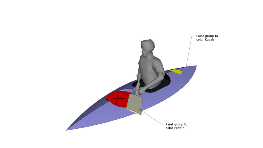 Kayak with Paddle | 3D Warehouse