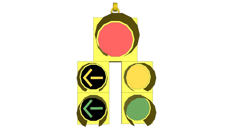 double traffic light with left turn | 3D Warehouse