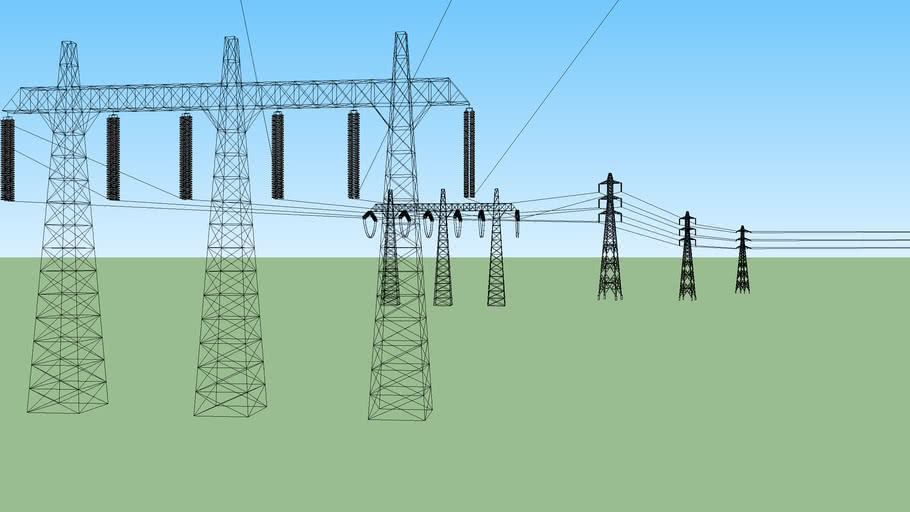 *UPDATED* Pylons/Power Lines Connected Together! | 3D Warehouse