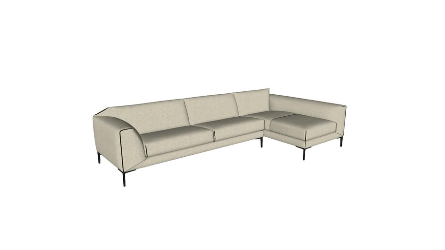 Pode sofa Fold corner (3,5 seat AL /Chaise Lounge AR) design Roderick ...