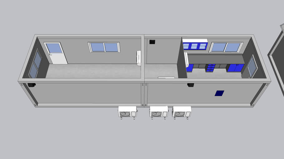 Portable office 12m x 3m SKN | 3D Warehouse
