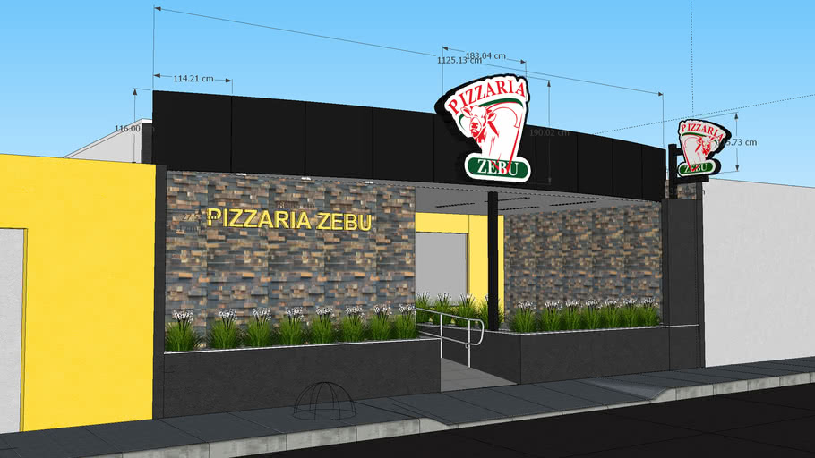 Fachada Pizzaria Zebu | 3D Warehouse