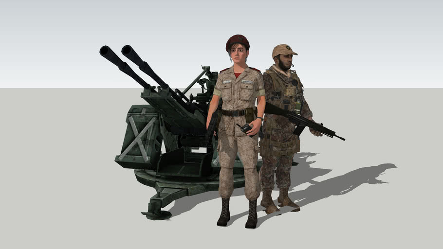 Soviet ZPU-2 Anti-Aircraft Gun Set 01 | 3D Warehouse