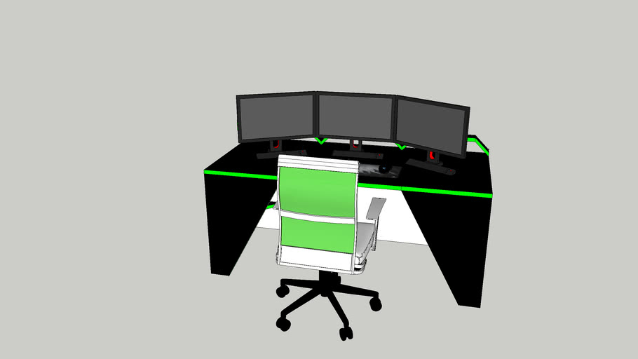 Gaming Desk and Setup | 3D Warehouse