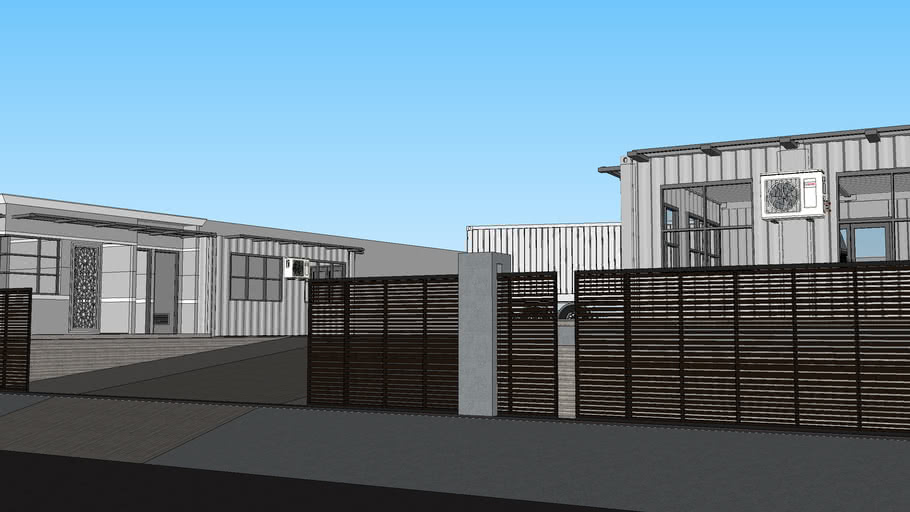 Shapes Gudang Workshop Peti Kemas Office - Container 20 Ft | 3D Warehouse