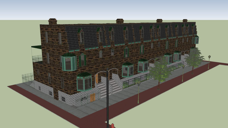 Brownstone Rowhouses block | 3D Warehouse