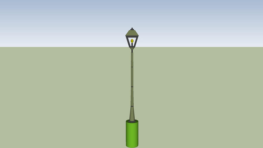 Parking lot light on concrete riser | 3D Warehouse
