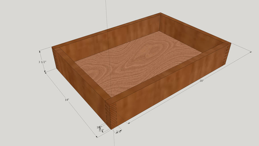 Simple finger jointed drawer | 3D Warehouse