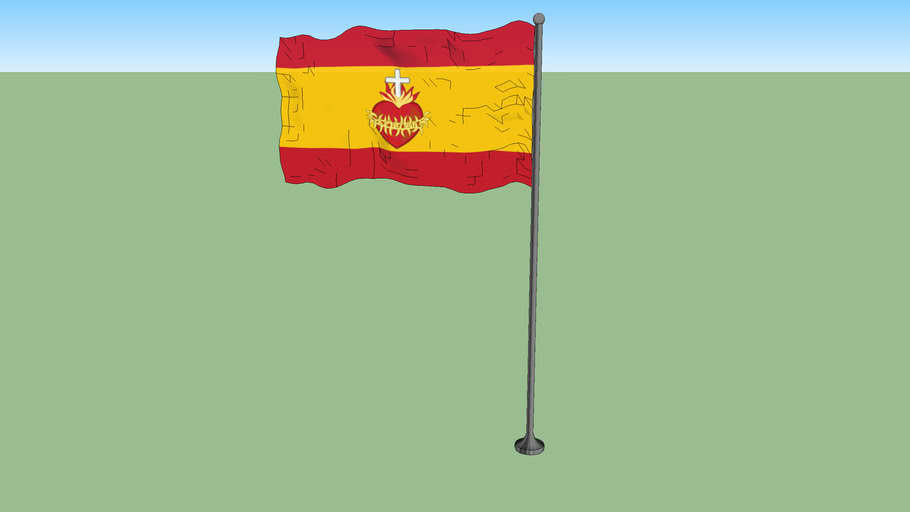 Spanish flag with the Sacred Heart used by Carlism | 3D Warehouse