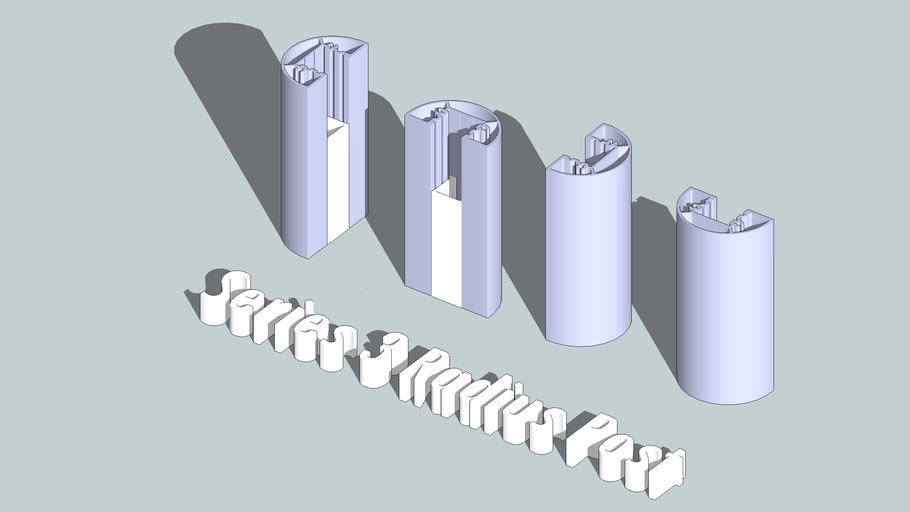 SignComp Series 3 Radius Post 3D | 3D Warehouse