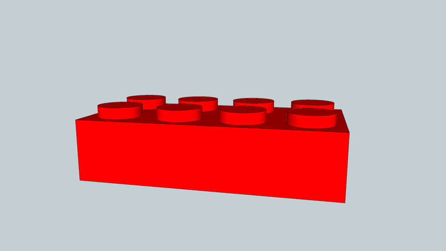 Lego 2x4 brick (red) | 3D Warehouse