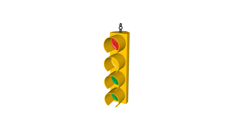 Stoplight Traffic Signal 4 Lights 8in - Detailed | 3D Warehouse
