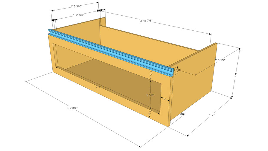 Drawer Lateral Wooden Sliders | 3D Warehouse