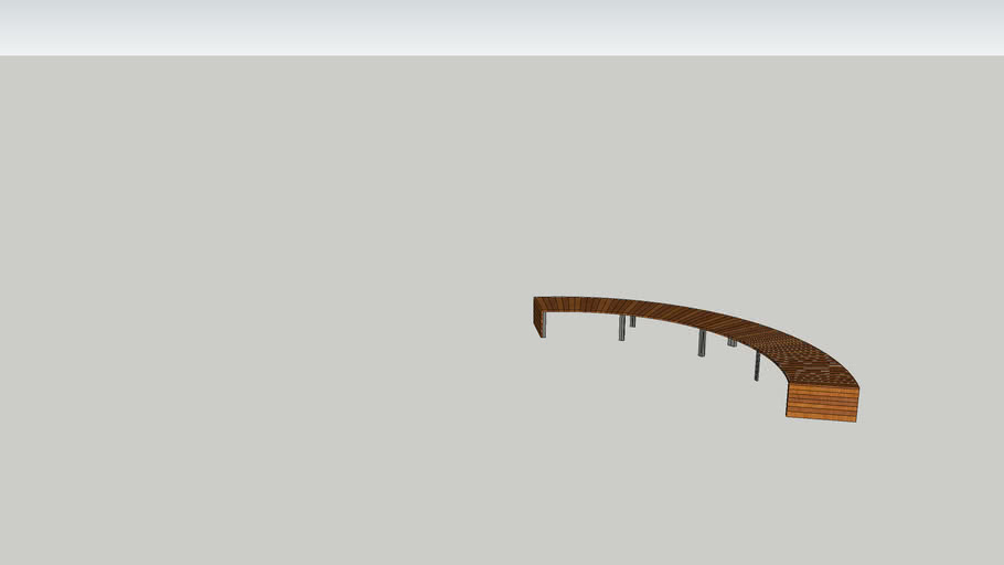Curved Bespoke Wooden Bench | 3D Warehouse