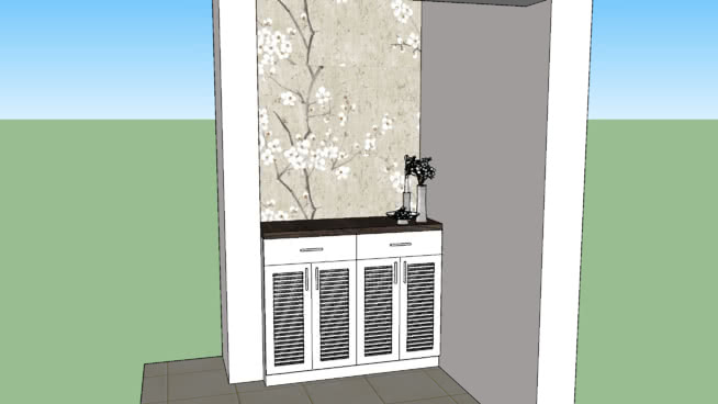 Shoe rack with louvers | 3D Warehouse