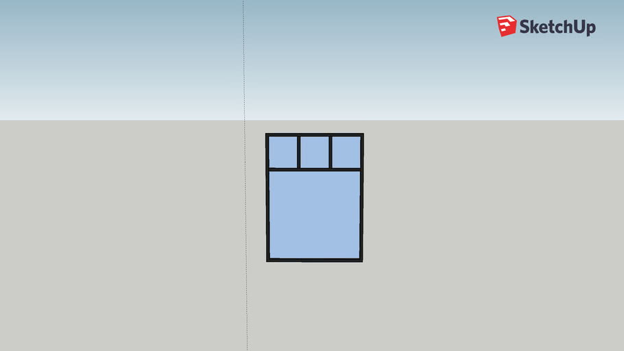 3 over 1 black frame window | 3D Warehouse