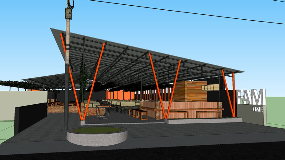 KONSEP WARKOP dengan budged 100jt an ( outdoor cafe ) | 3D Warehouse