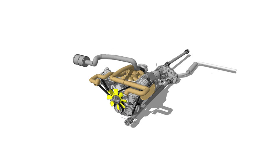 Humvee Engine, Transmission and Drive train | 3D Warehouse