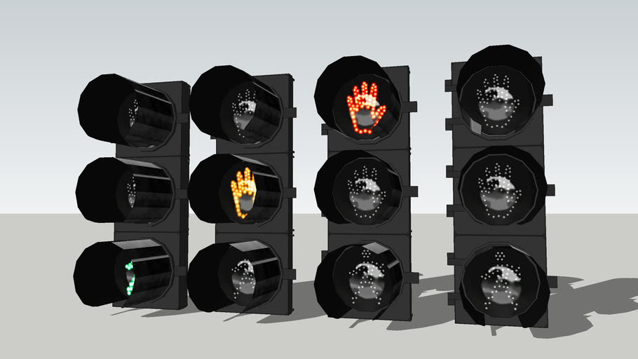 3-sect LED pedestrian signals (Brazilian module type) | 3D Warehouse