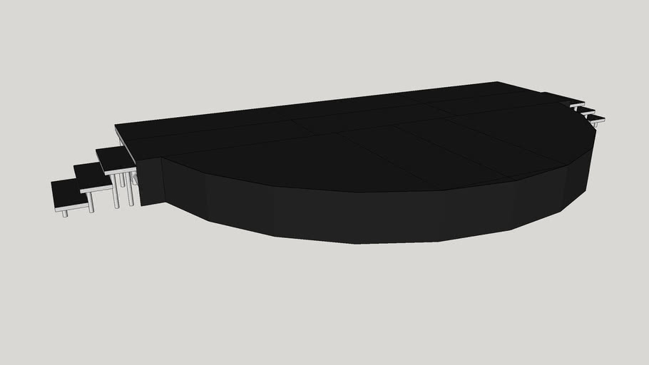 2 x 20 x 12' Semi-Circular Stage with Skirting | 3D Warehouse