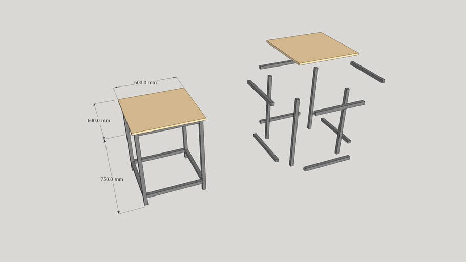 EXAM TABLE (2ftx2ft) | 3D Warehouse