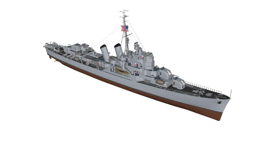 WW2+US+NAVY+ESCORT+DESTROYER+SSN+PHLADELFIA+FRAM+CLASS+1944 | 3D Warehouse