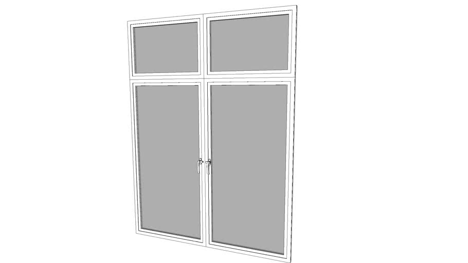 Aluminum window 2 panel with glass | 3D Warehouse
