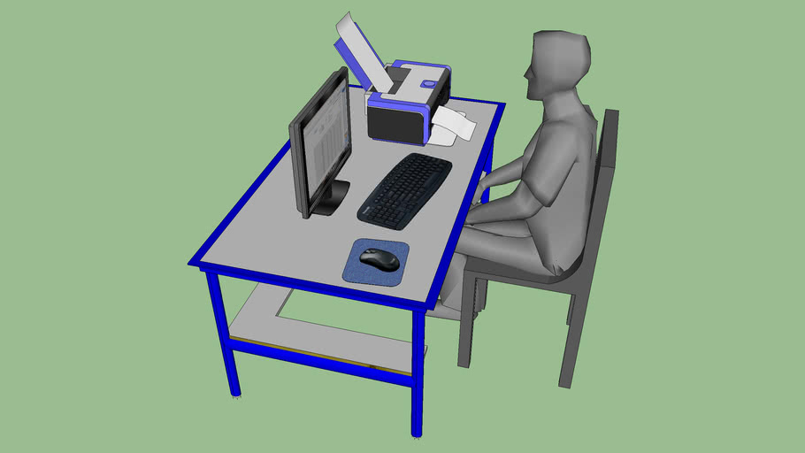 Computer Desk for Production Area | 3D Warehouse