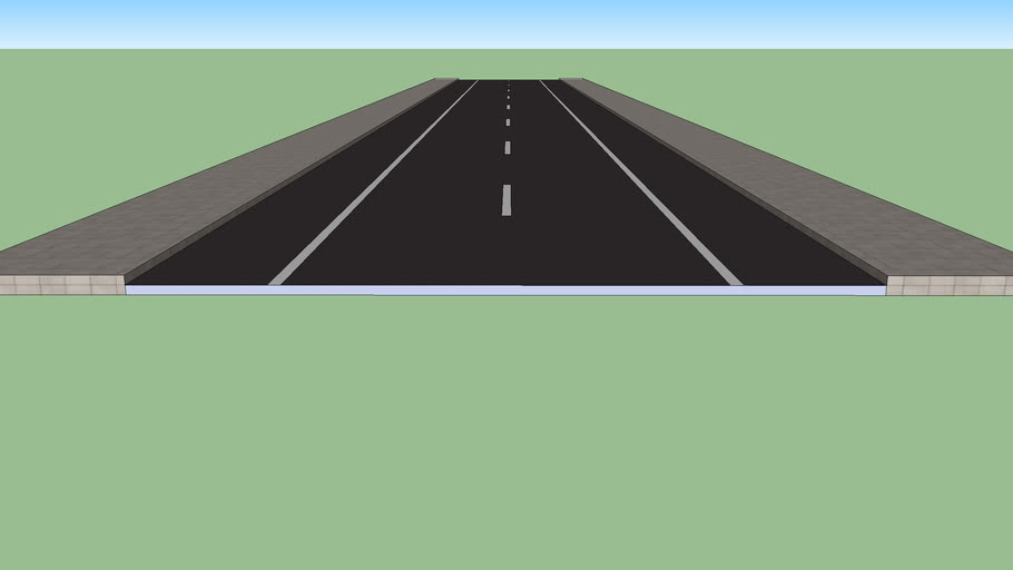 Street 2 lane one way | 3D Warehouse
