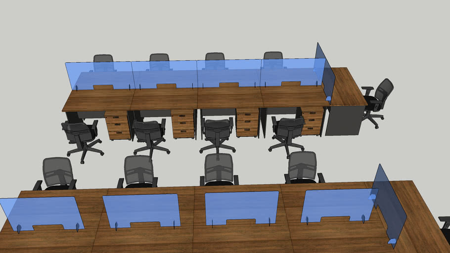 Partisi Meja Office | 3D Warehouse