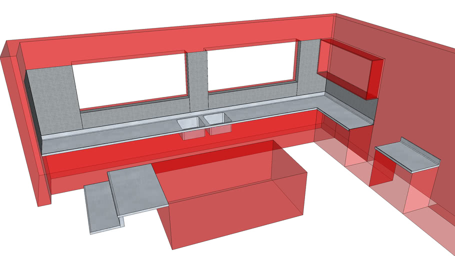 Kitchen Stainless steel layout | 3D Warehouse