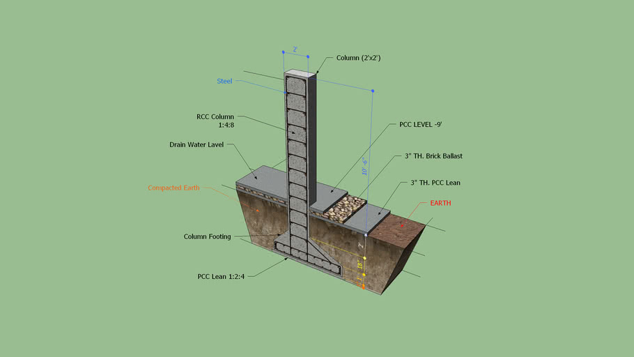 3D RCC COLUMN SECTION & DETAILS | 3D Warehouse