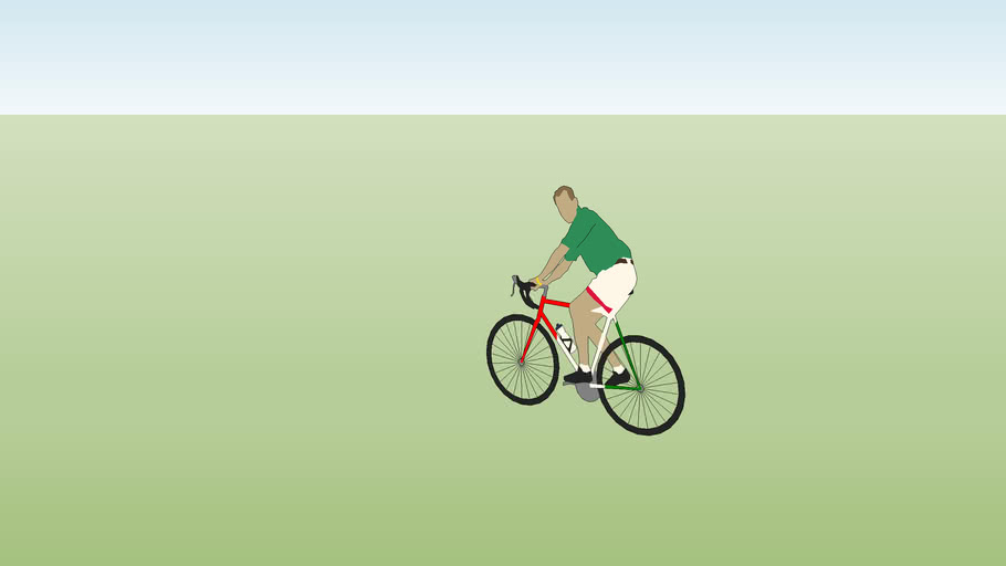 2D MAN IN BICYCLE DYED WITH THE COLORS OF ITALY | 3D Warehouse