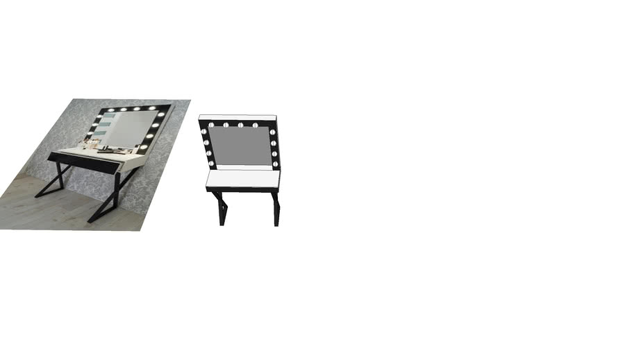 Make Up Table LED Mirror | 3D Warehouse