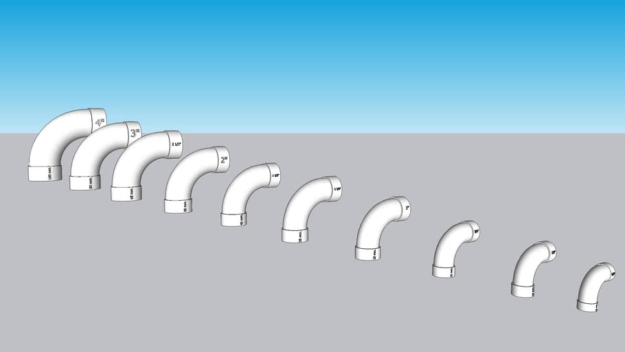 90 degree Electrical PVC fittings | 3D Warehouse
