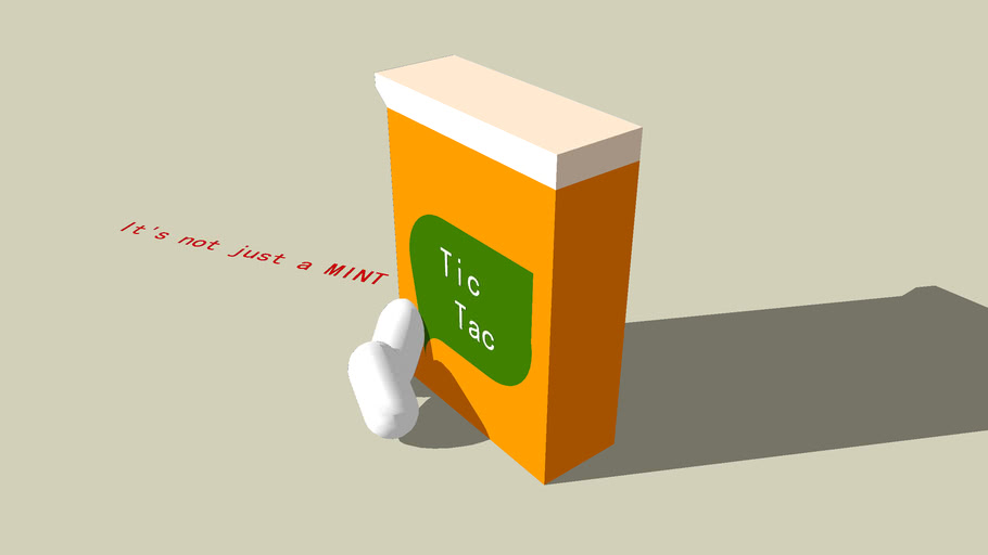 Tic Tac Container w/ 2 Tic Tacs (To Scale) | 3D Warehouse
