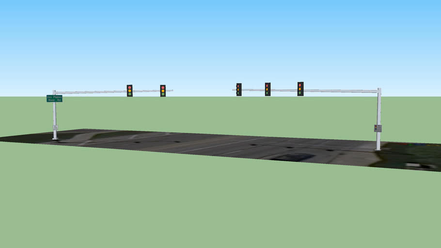Two mast arm traffic signals near I-190 | 3D Warehouse