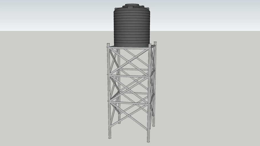 Storex water tank with steel support | 3D Warehouse