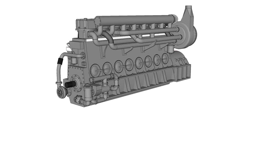 Baldwin Locomotive VO 1500 Diesel Engine Primer Mover | 3D Warehouse