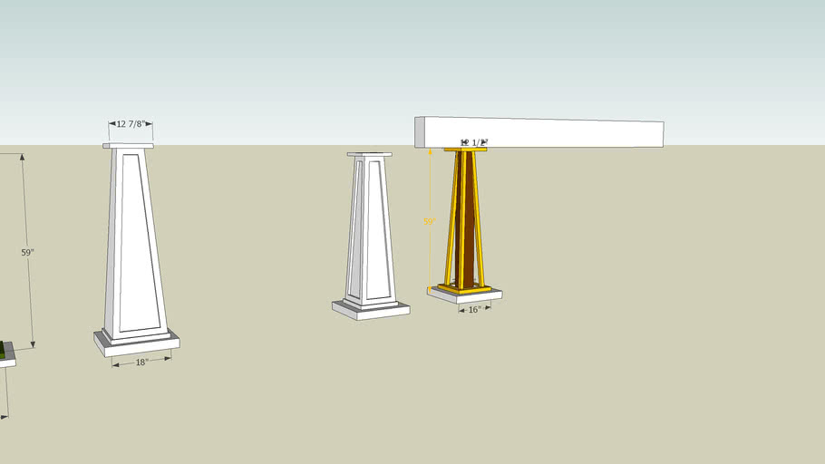 Front porch pillar construction view | 3D Warehouse